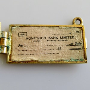 Nuvo 9ct Gold Cheque Book Charm Opens to Cheque - Etsy