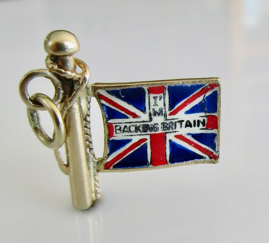 Vintage 9ct Gold Enamel Im Backing Britain Flag Pendant or Charm - Etsy