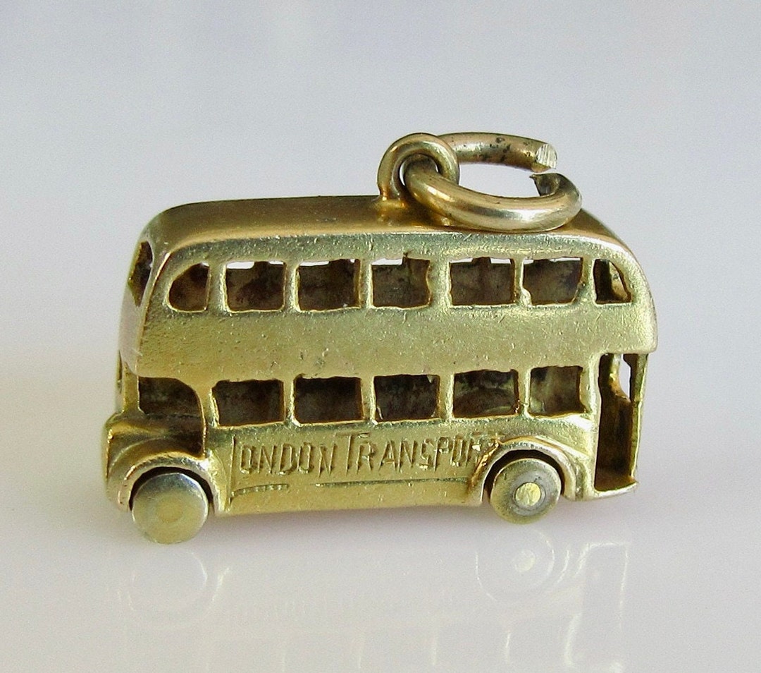 Vintage 9ct Gold London Route Master Bus Movable Charm - Etsy