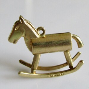 Large Vintage 9ct Gold Vintage Hollow Rocking Horse Charm - Etsy