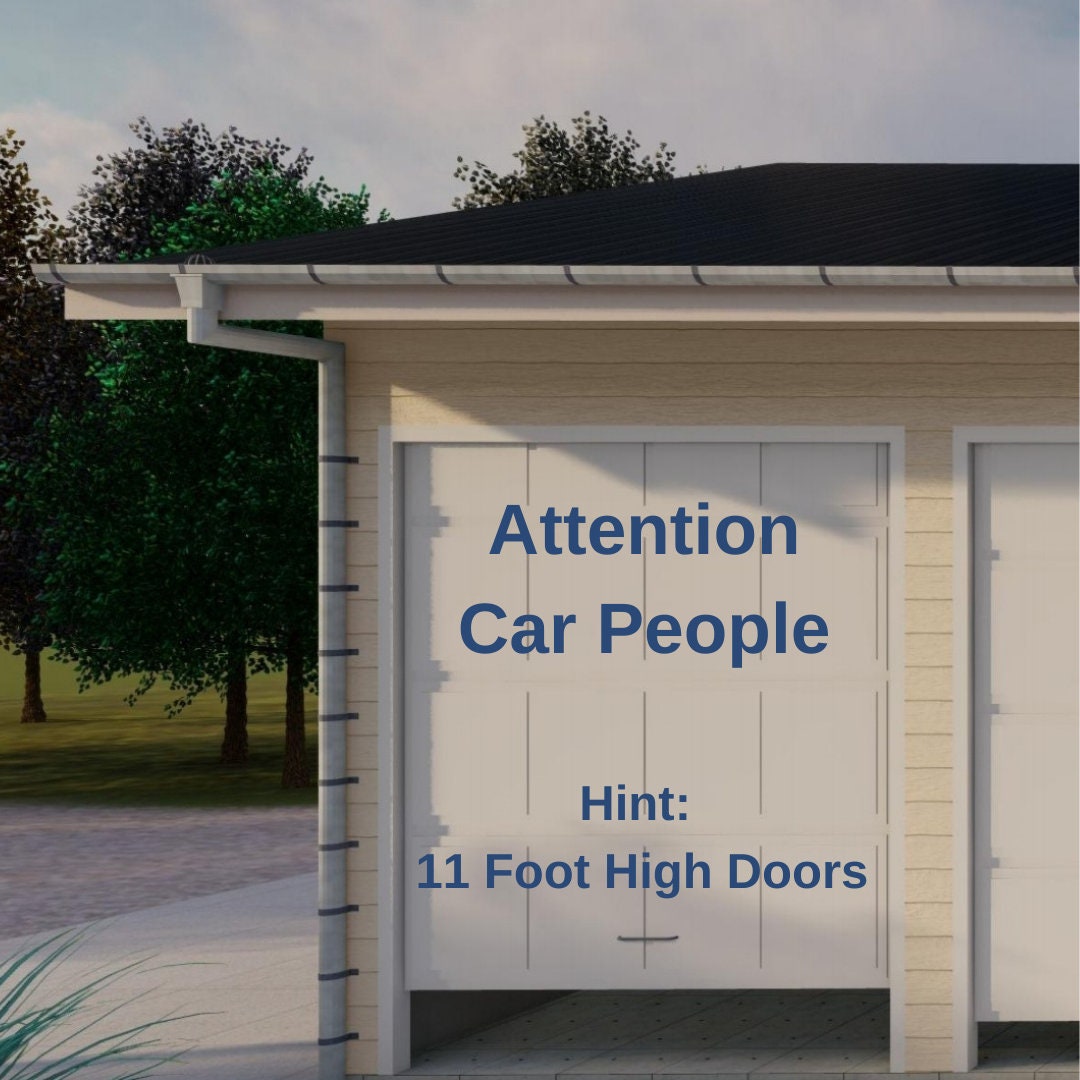5 Car Garage With 500 Square Foot Shop Area, Plans - Etsy