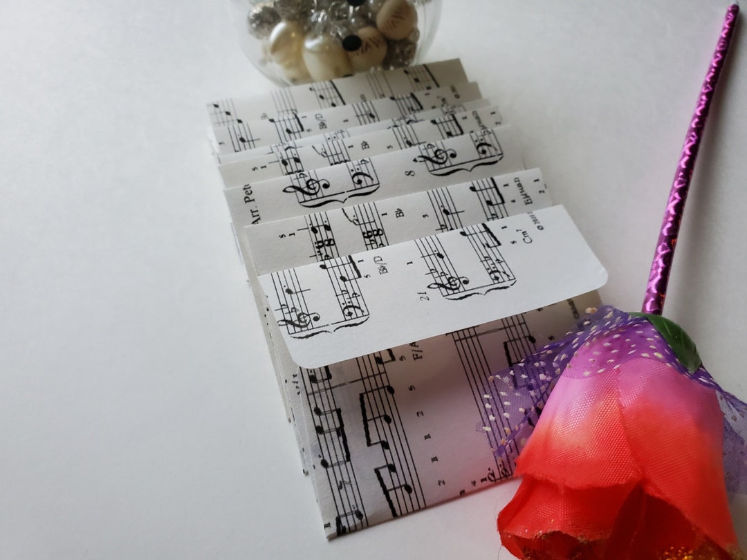 Music Notes Tiny Envelopes Lot With Blank White Card - Etsy