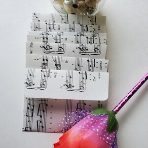 Music Notes Tiny Envelopes Lot With Blank White Card - Etsy