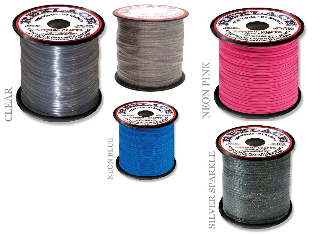 REXLACE® PVC Plastic Flat Cord - Spool With 100 Yards (91m) Cord - 2.35 ...