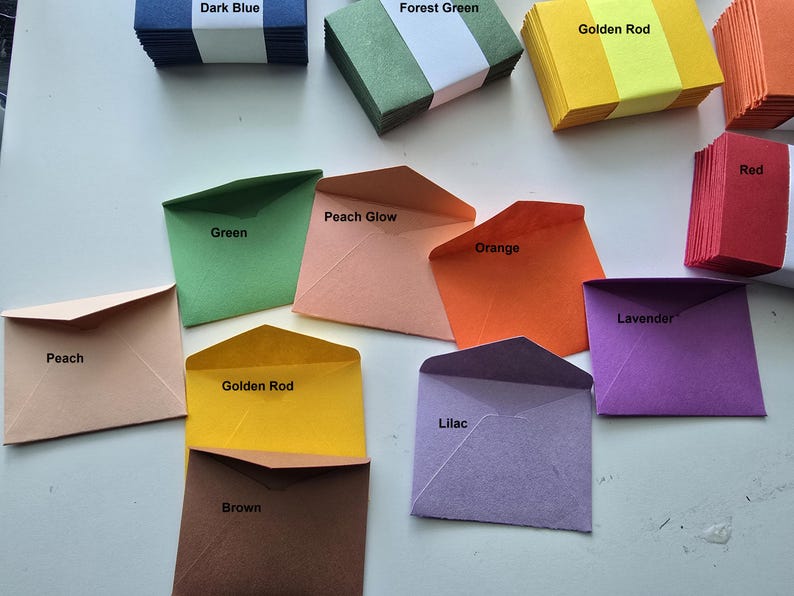Mini Colored Envelopes Set: 2.5-inch Craft Embellishments - Etsy