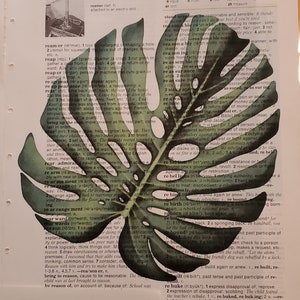 Leaf Themed Dictionary Page Prints, Set of 5 - Etsy