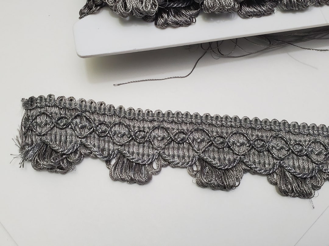 Metallic Silver Gimp Trim Ribbon by the Yard - Etsy