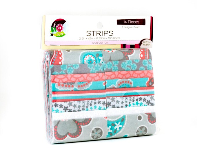 Creative Cuts Fabric Strips Roll, Set of 14 Pieces 7 Designs (2 Each) 2 ...