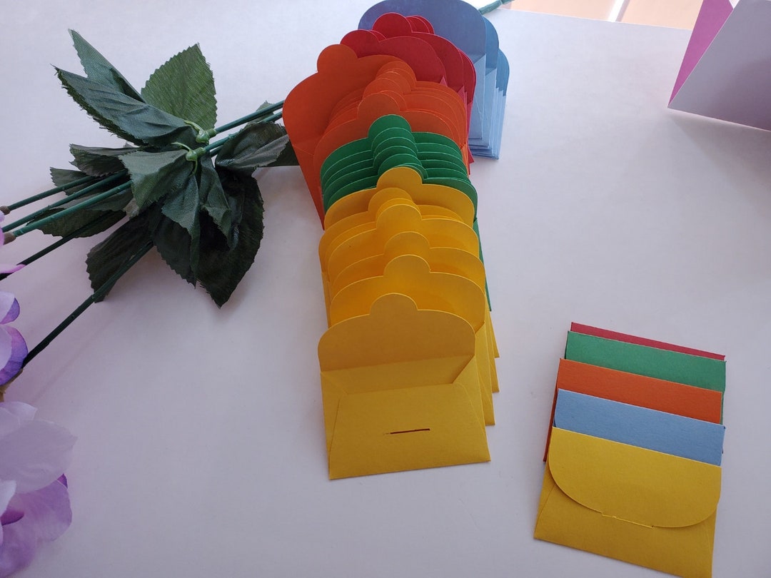 Handmade Mini Tuck-in Envelopes: Solid Colors, Small Notes (lot of 20 ...