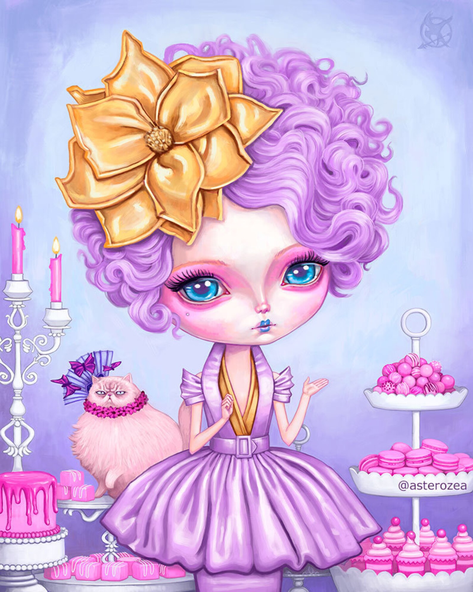 Effie Trinket Wall Art Print - Pop Surrealism, Big Eyes Painting, Pop ...