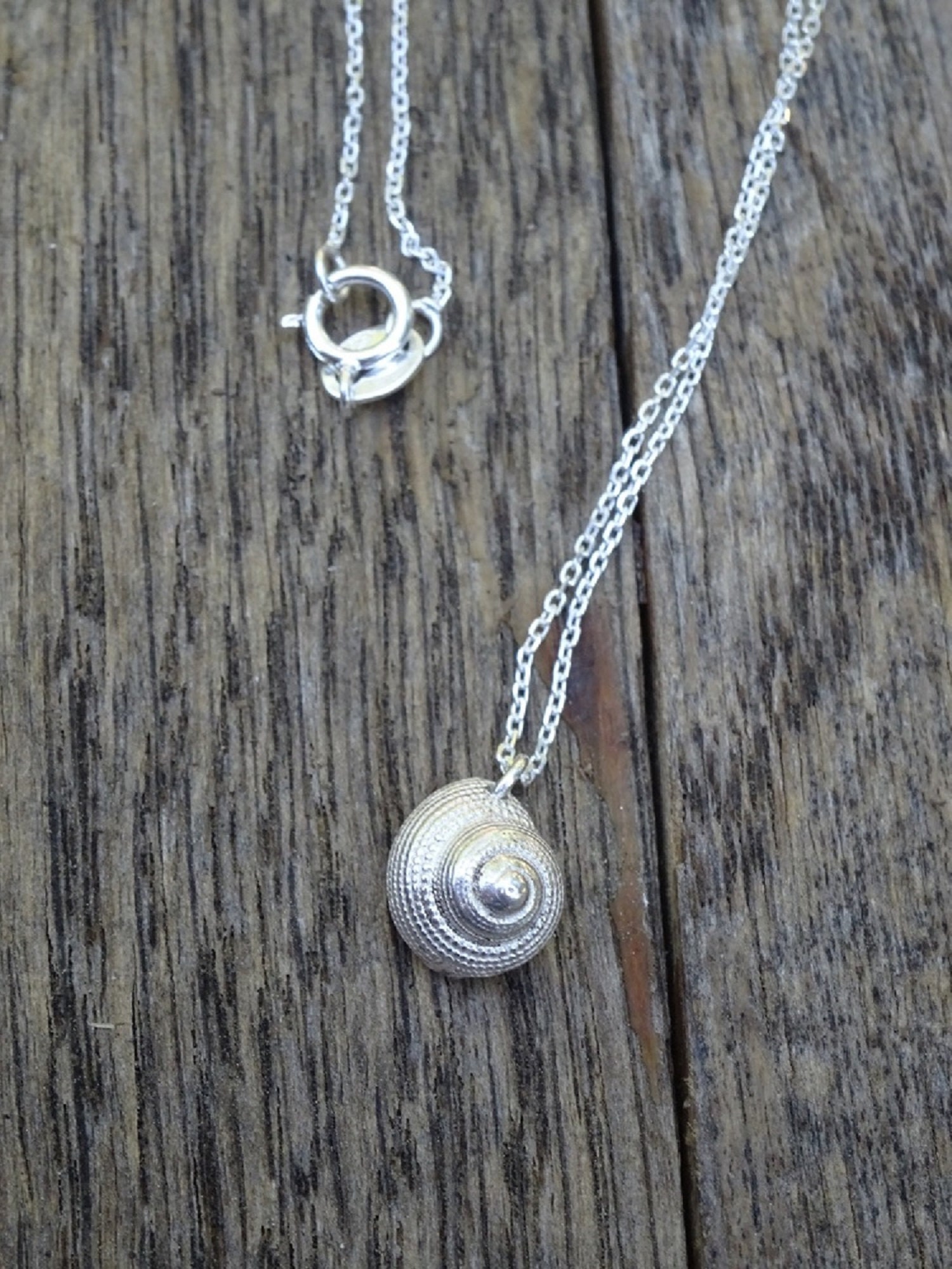 Sterling Silver Sea Snail Shell Pendant - Etsy UK