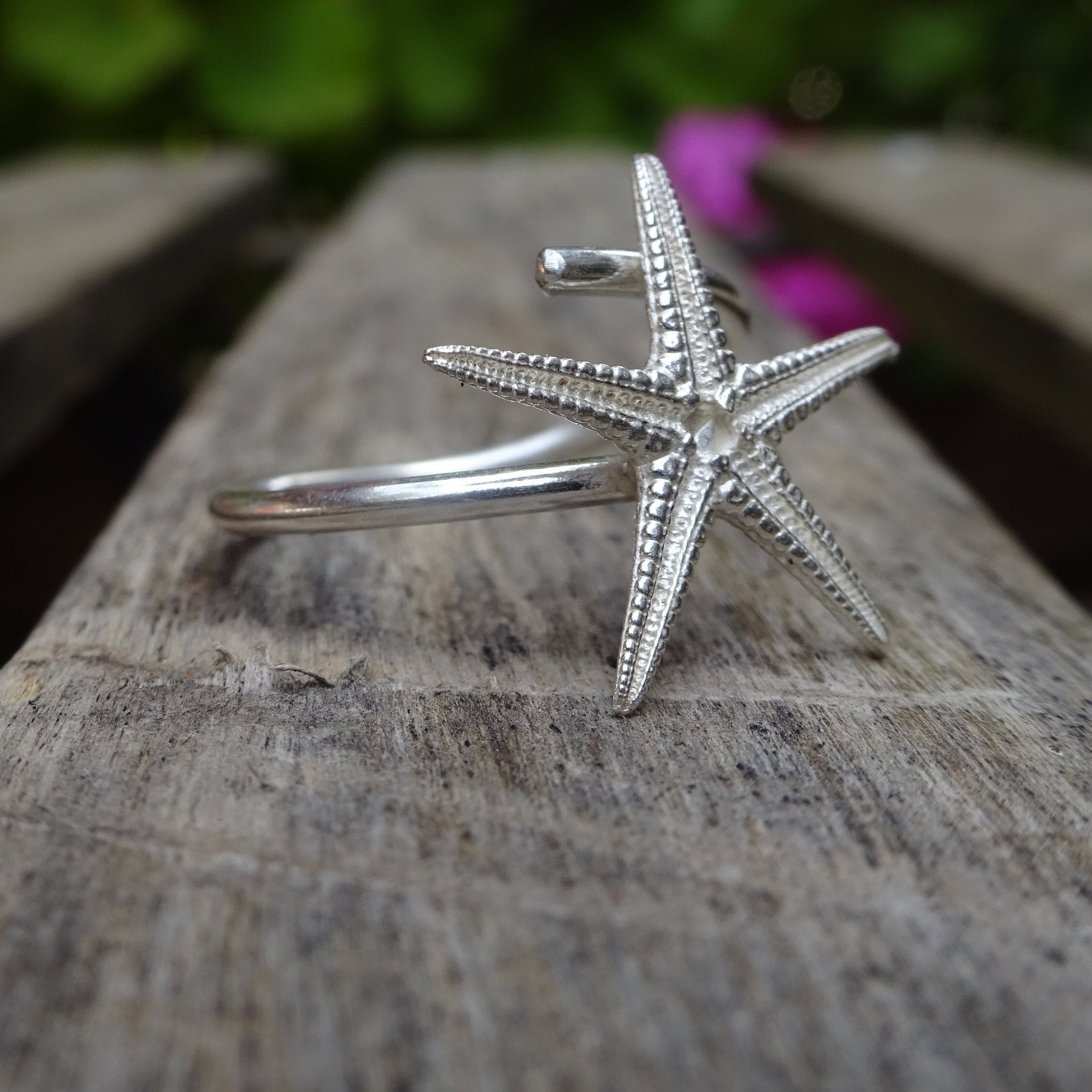Sterling silver large starfish ring | Etsy
