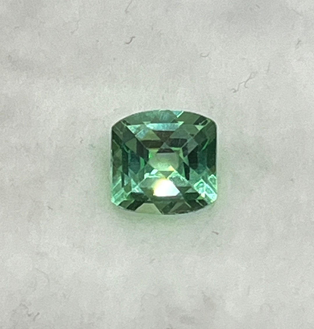 Gorgeous 9x9 Checkerboard Cut Barrel Created Mint Green Sapphire - Etsy