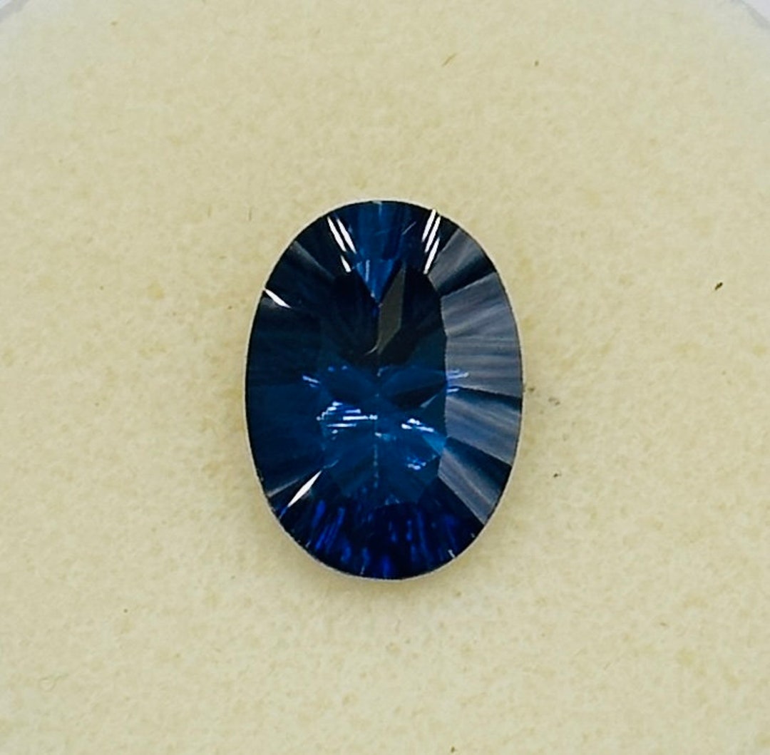 Stunning Concave Cut Natural Coated Blue Passion Topaz Oval Cut Loose ...