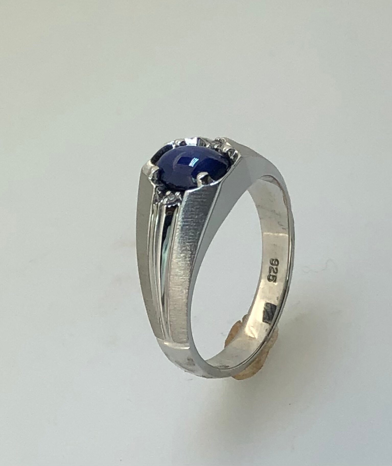 Solid Back Heavy Sterling Silver Men's Ring With Oval - Etsy