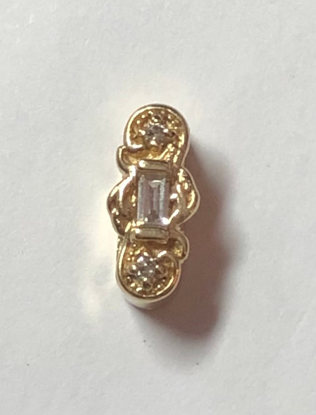 R.klein 14k Yellow Gold Spacer Bracelet Slide With Round and Baguette ...