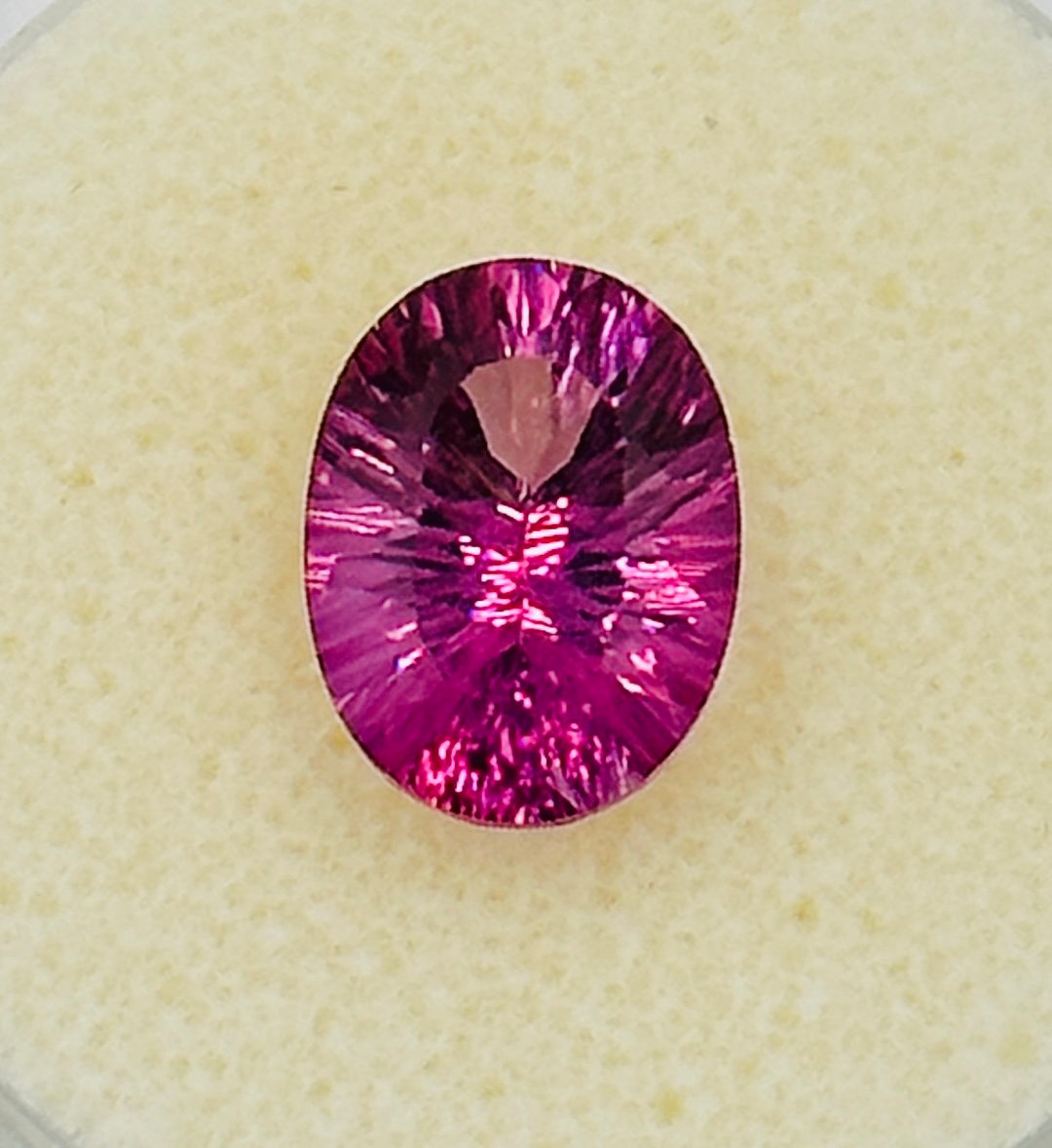 Beautiful Concave Cut 16x12 Mm Oval Hot Pink Coated Topaz Loose Stone ...
