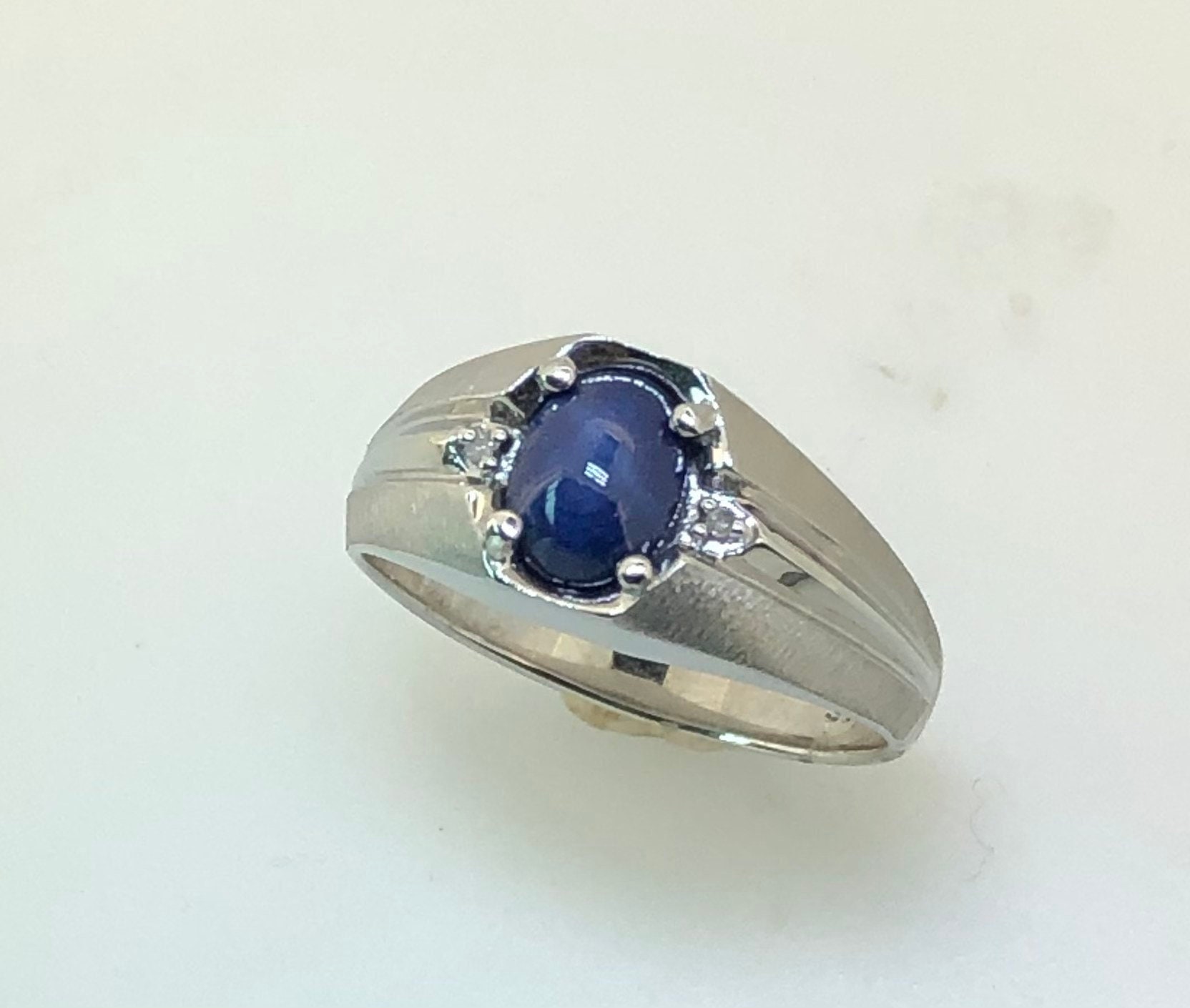 Solid Back Heavy Sterling Silver Men's Ring With Oval - Etsy