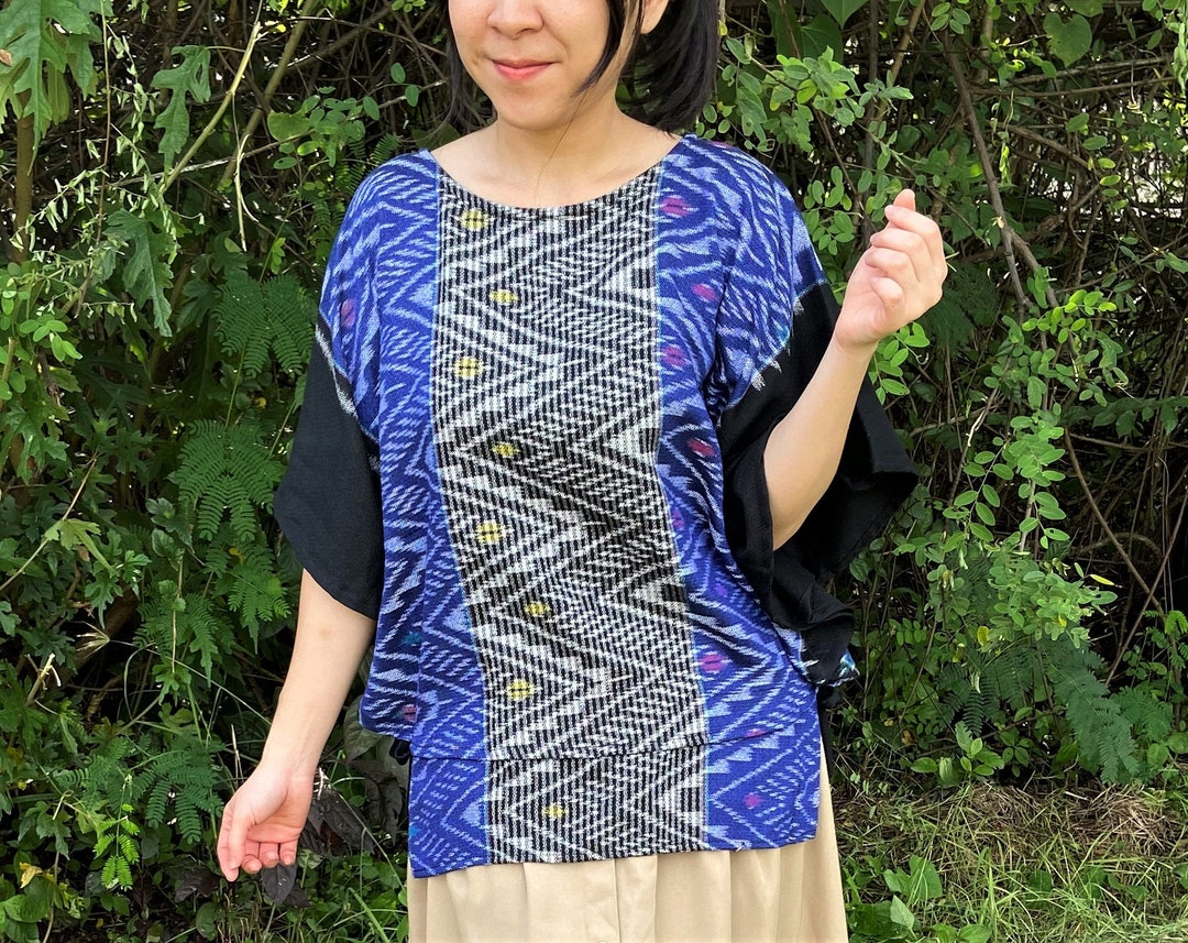 Women Blouse Hand Woven Top Shirt Kimono Sleeve Hand Dyed - Etsy