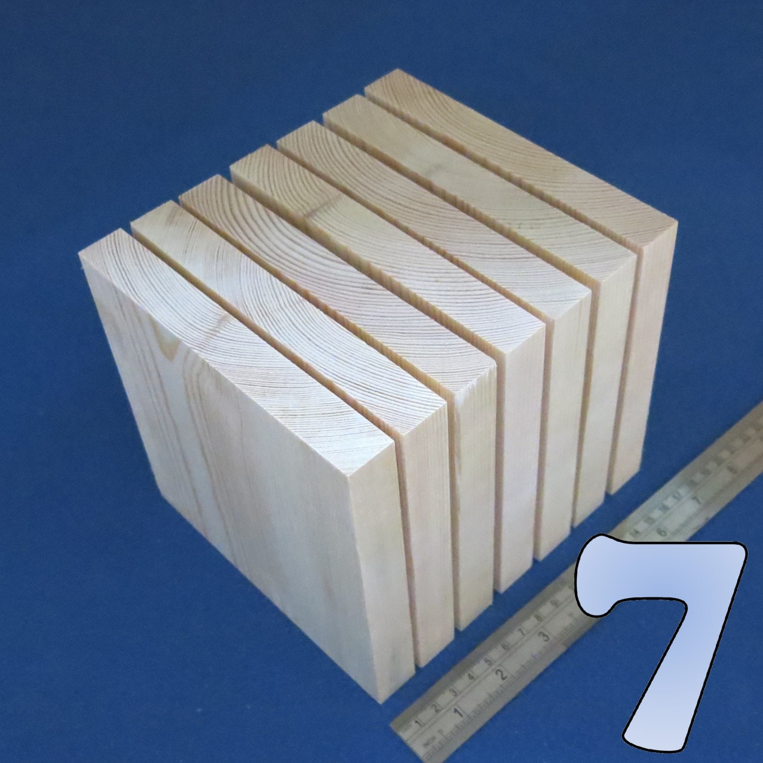 LOT x 7 SQUARE 6.0 / 150 mm wooden blocks bundle set | Etsy