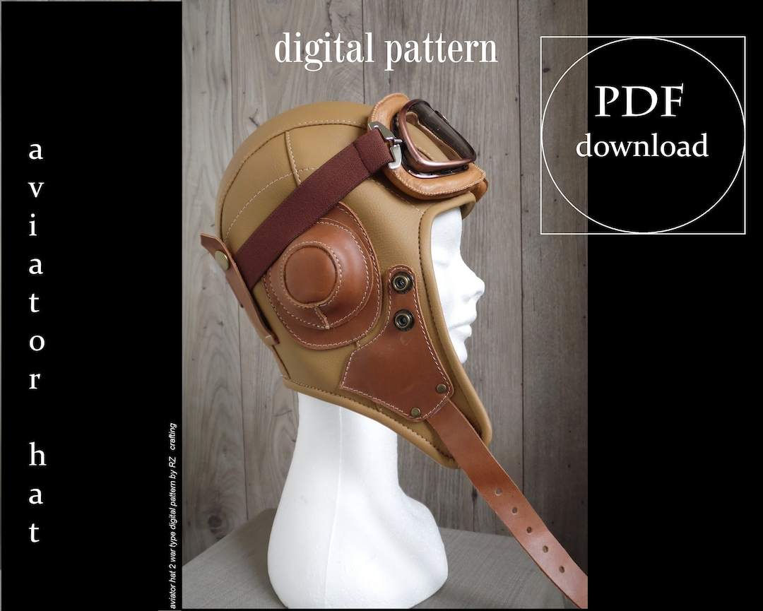 RAF Aircraft Inspired Aviator Hat, Digital PDF Pattern, Sewing Tutorial ...