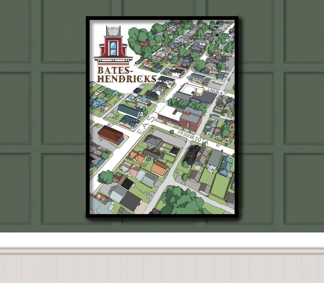 Bates-hendricks | Indianapolis Indiana Illustration | Art Wall Decor ...