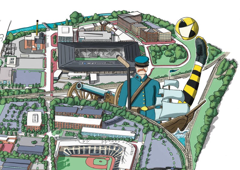 Arena District | Columbus Ohio Illustration | Art Wall Decor Print ...