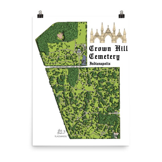 Crown Hill Cemetery Indianapolis Indiana Illustration Art - Etsy