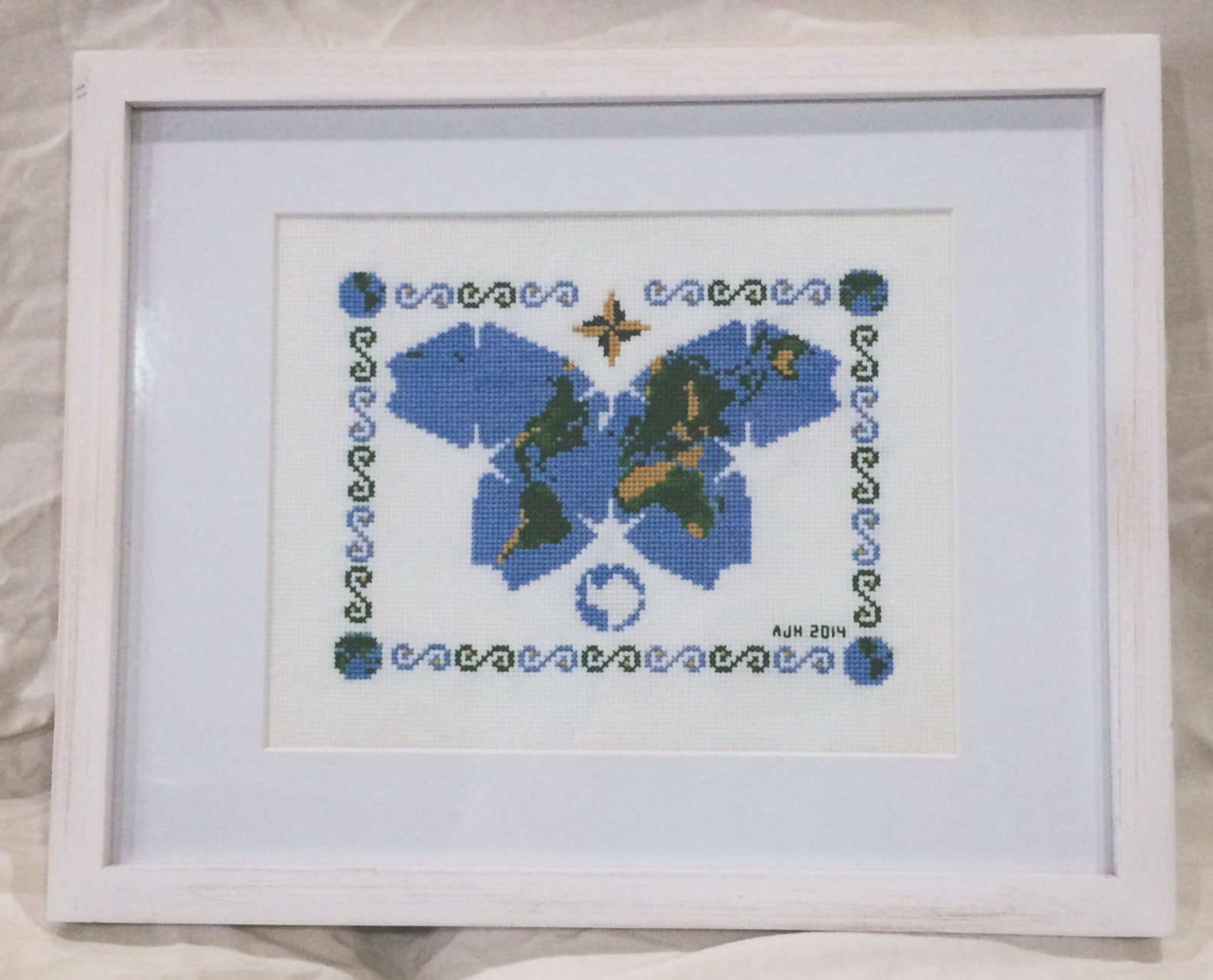 Waterman Butterfly Projection World Map Cross Stitch Pattern - for Map ...