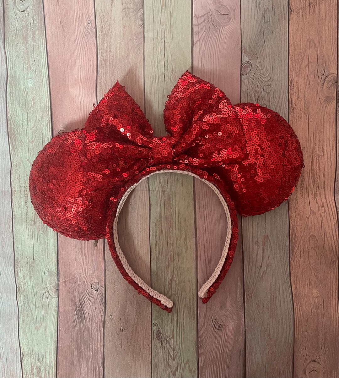 Red Sequin Minnie Mouse Ears Mouse Inspired Ears. Magic - Etsy