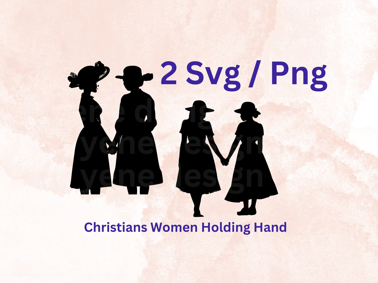 Church Ladies Bundle, Holding Hands, African American, Black Women Png ...