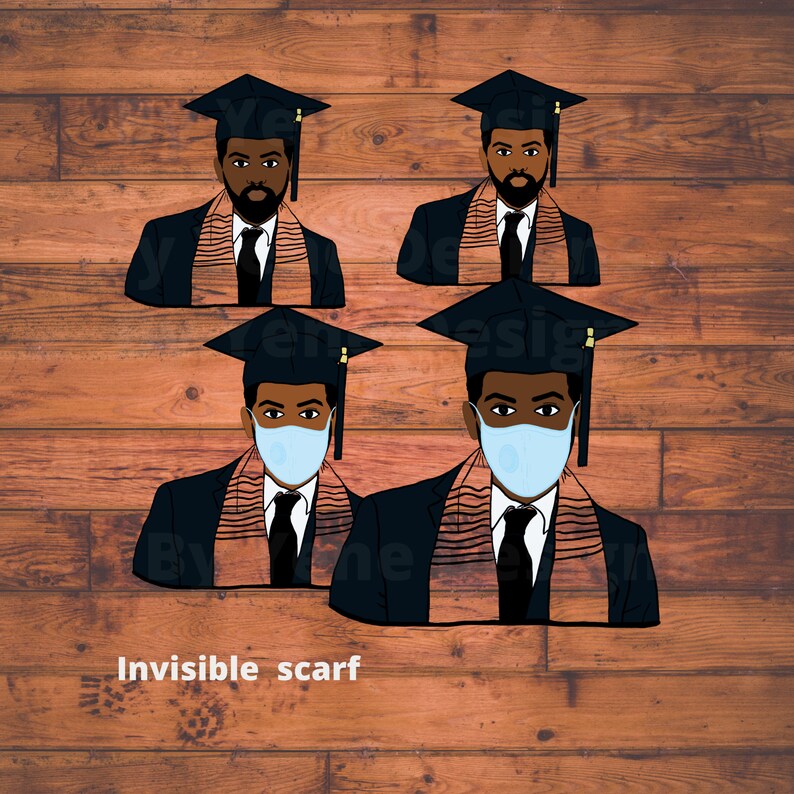 Mixed Graduation Bundle 30 PNG Graduation Cap Afro Men - Etsy