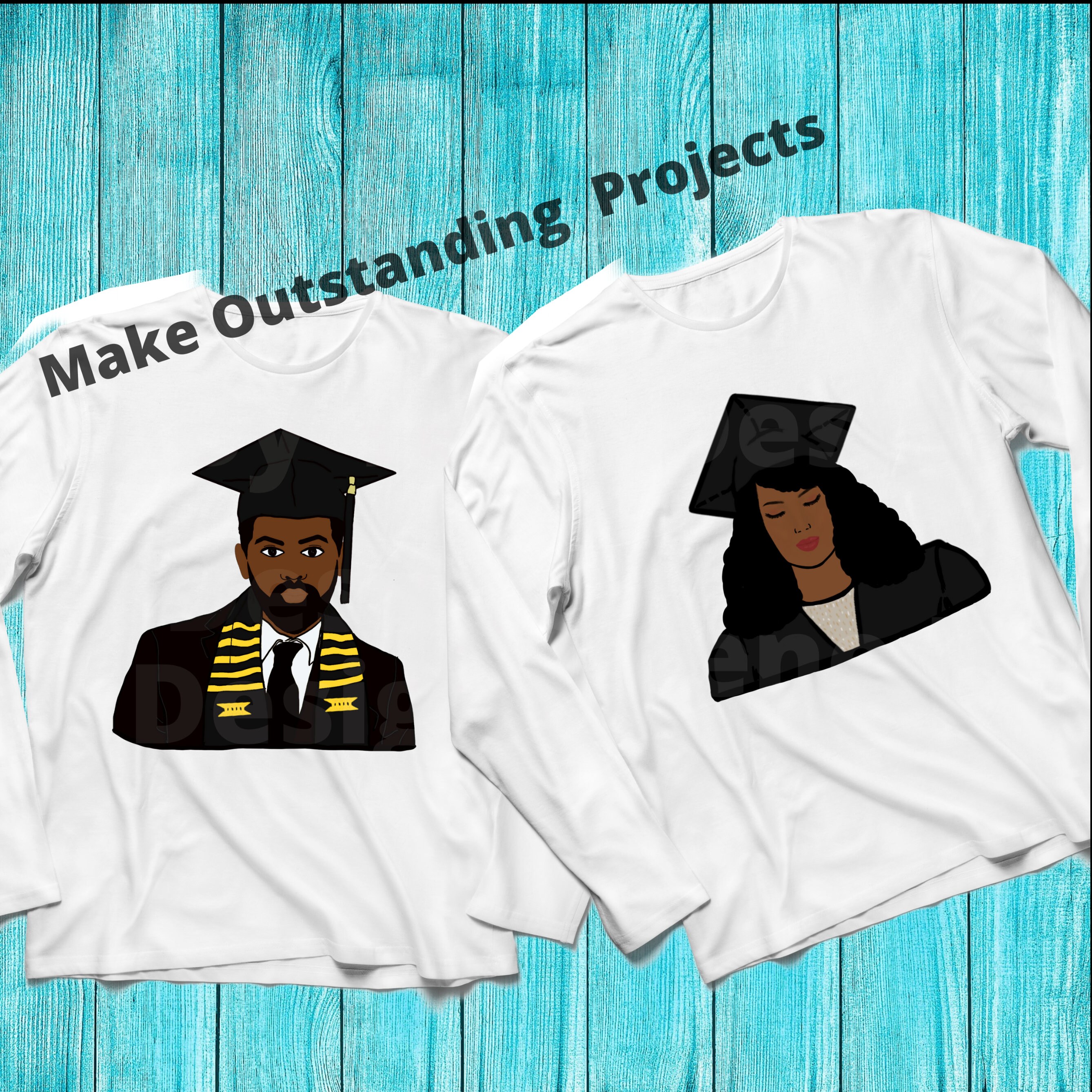 Mixed Graduation Bundle 30 PNG Graduation Cap Afro Men - Etsy