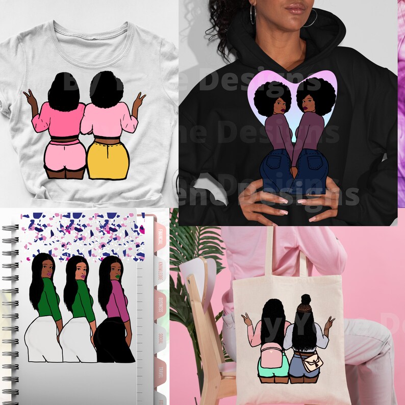 African American Png, Best Friends Clipart, Soul Sisters Clipart, Afro ...