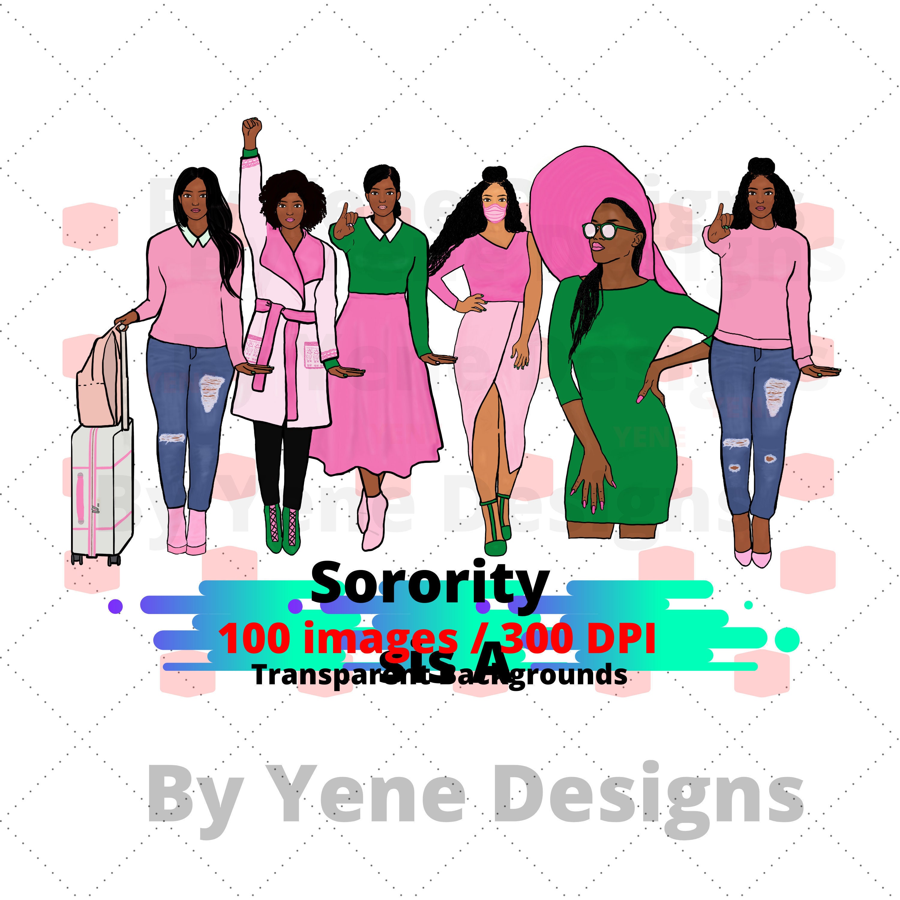 Sorority Clipart Sisterhood Bundle African American Afro - Etsy