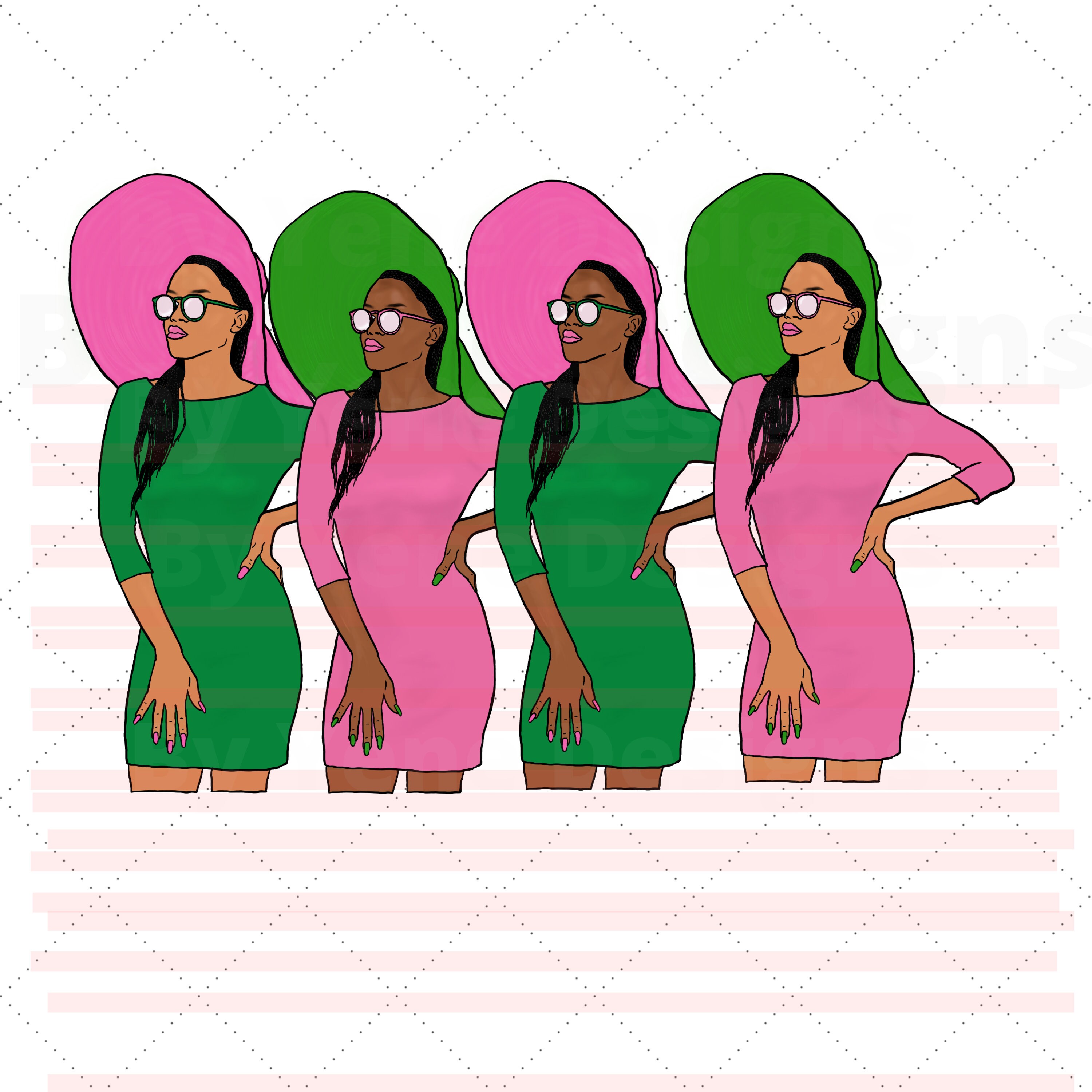 Sorority Clipart Sisterhood Bundle African American Afro - Etsy
