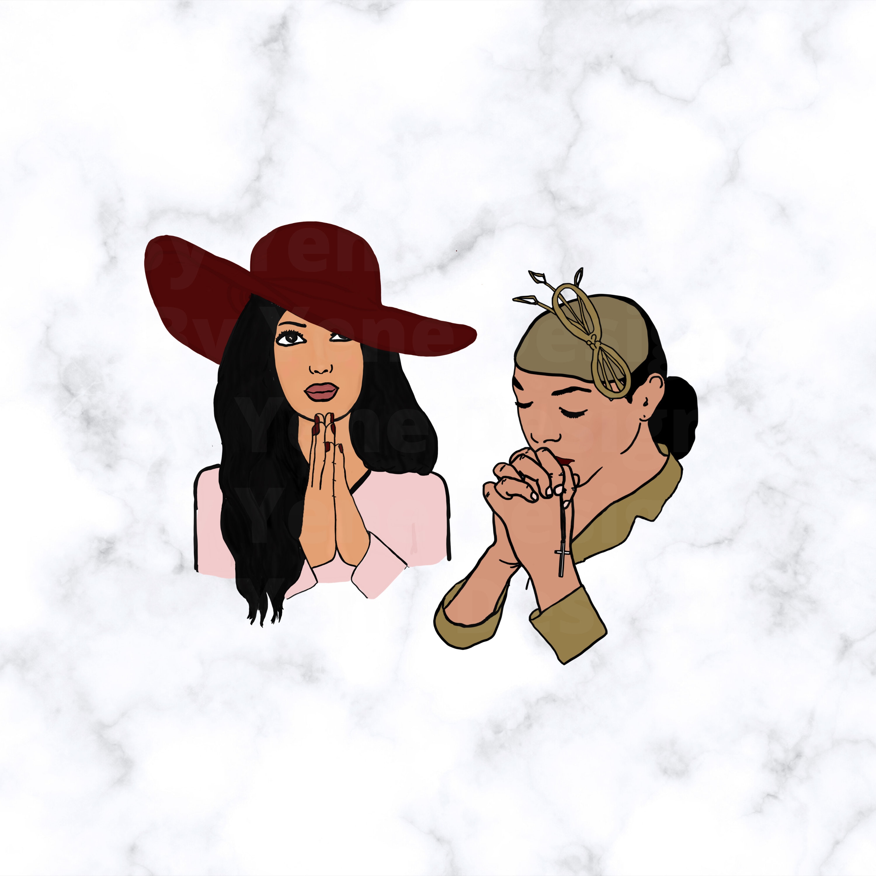 Church Ladies, Latina Women Png, Praying, Hat Church Ladies, Blessed ...