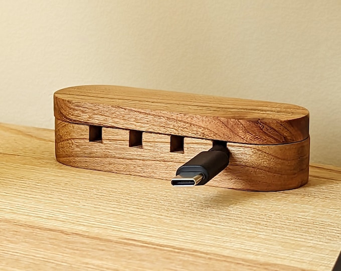 Wooden Cable Holder Mahogany, Walnut, Cherry Wire Management Desk ...