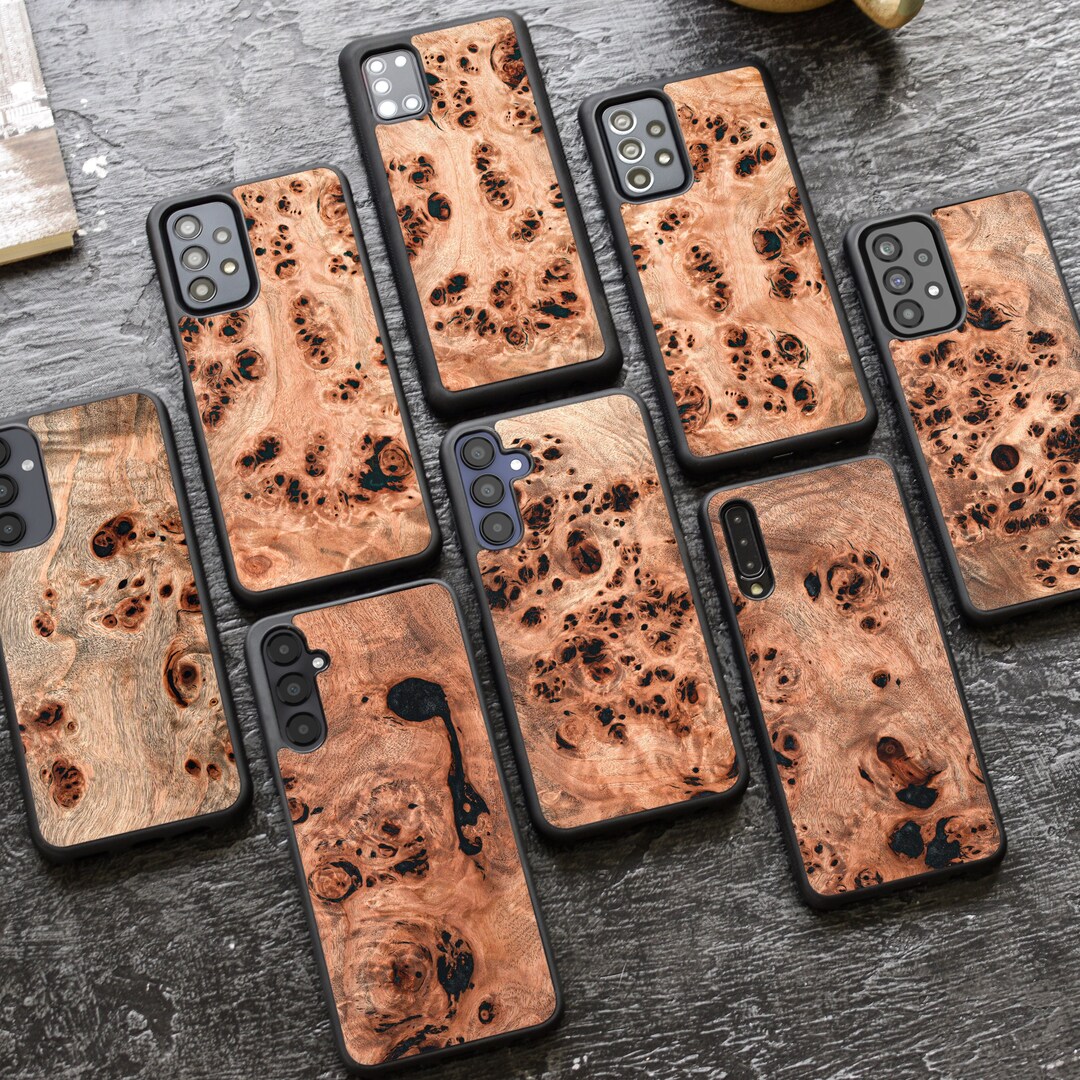 Real Burl Wood Case for Samsung A55, A35, A25, A05, A54, A34, A24, A14 ...