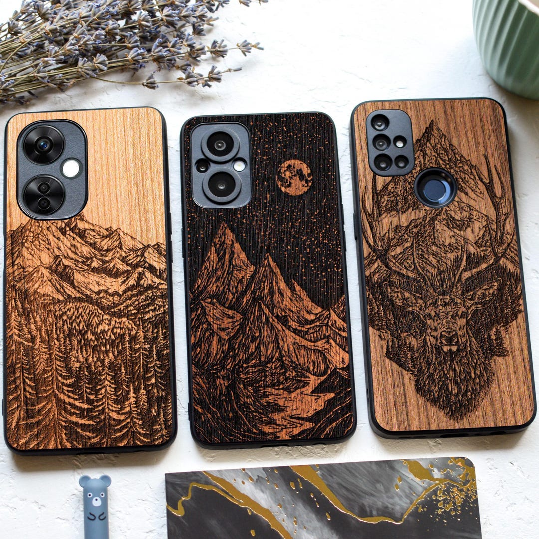 Mountain | Real Engraved Wood Oneplus Case for Oneplus 13, Ace 3V, Nord ...