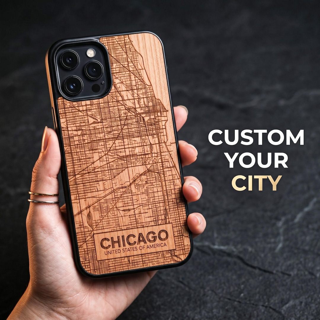 Personalized City Map Wood iPhone Case | iPhone 7-17 Series | Pro Max ...