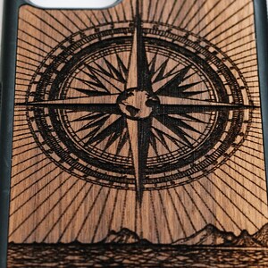 Travel Compass Wood A54, A34, A14 Phone Case A53, A33, A23, A13 A72 ...