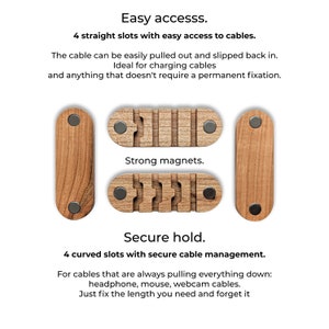 Wooden Cable Holder Mahogany Walnut Cherry | Desk Wire Organizer ...