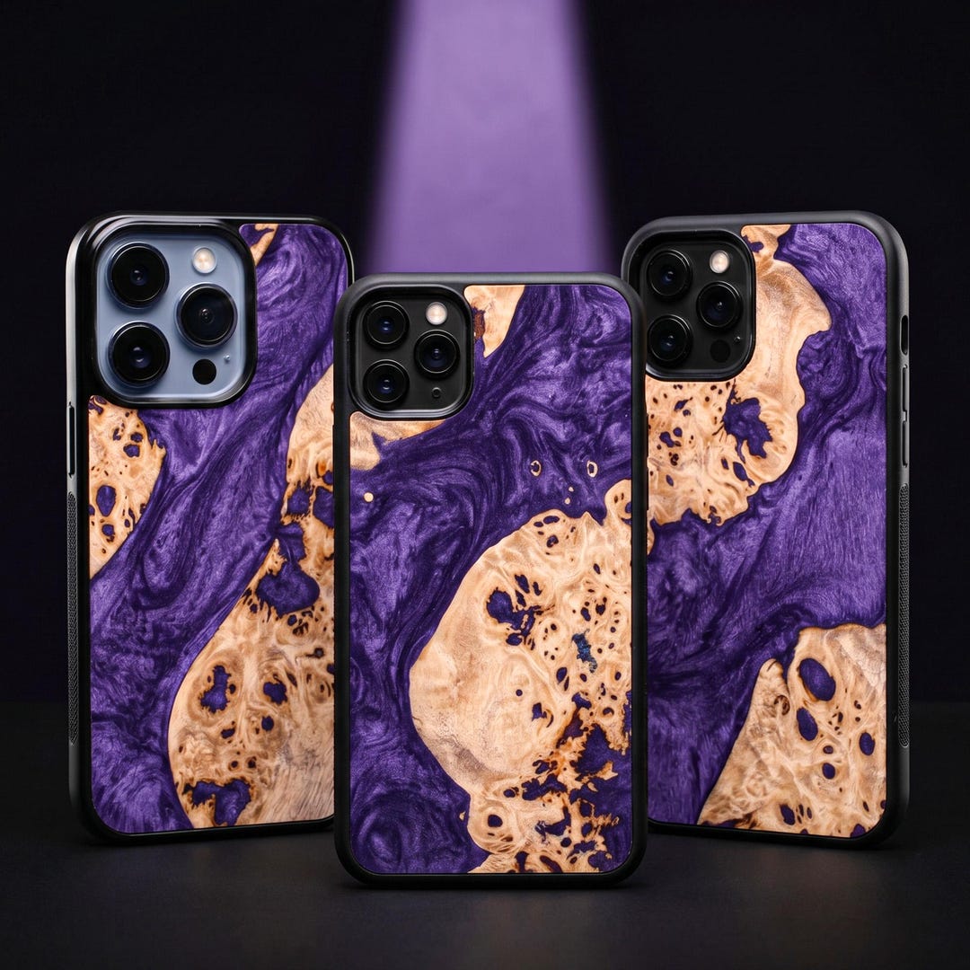 Handmade Real Wood Epoxy Phone Case for iPhone | Fits 17, 16, 15, 14 ...