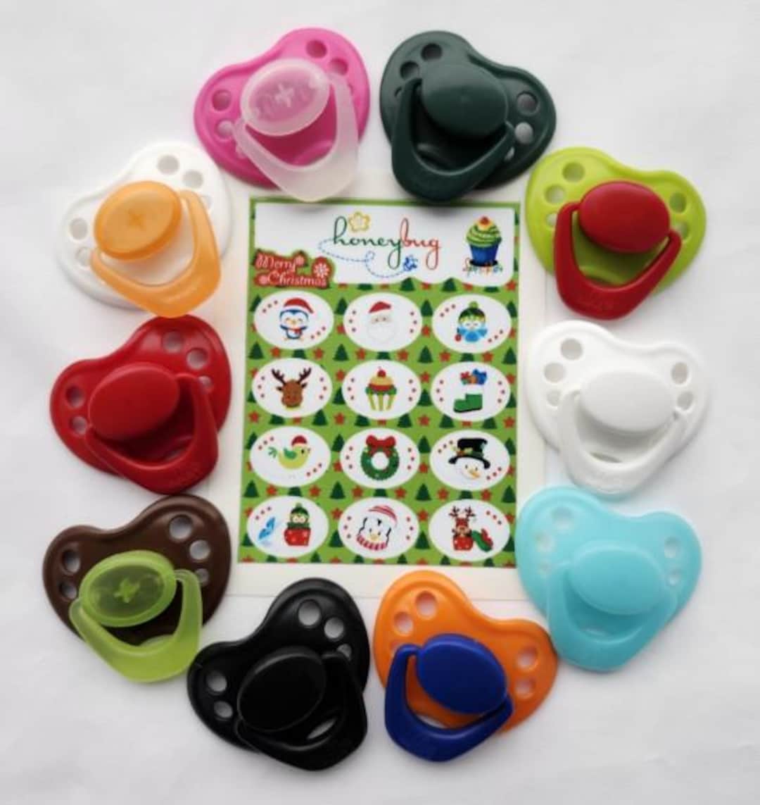 Merry Christmas - Honeybug KIT Makes (10) Magnetic Pacifiers for REBORN ...