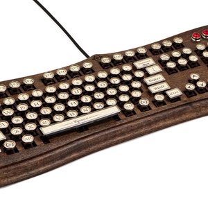 The Diviner Keyboard - Datamancer Wooden Steampunk Typewriter Keyboard ...