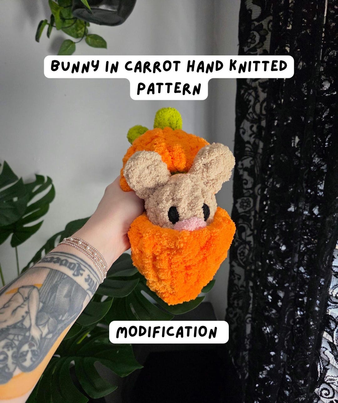 Bunny in Carrot Modification Hand Knitted Pattern - Etsy