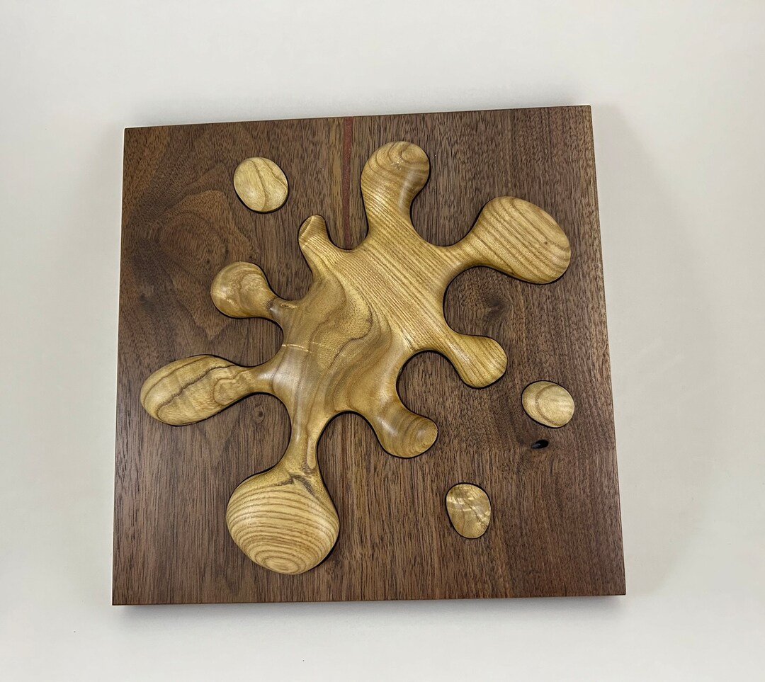 Wood “splat” Walnut/catalpa Wall Art - Handmade - Perfect Gift - Unique ...