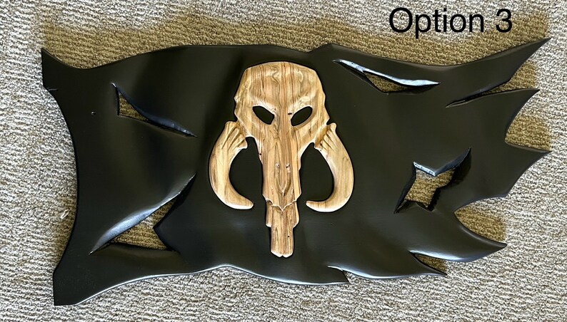 Handcarved Wood Flag Signs Indoor Wall Decor Pirate Skulls Mandalorian ...