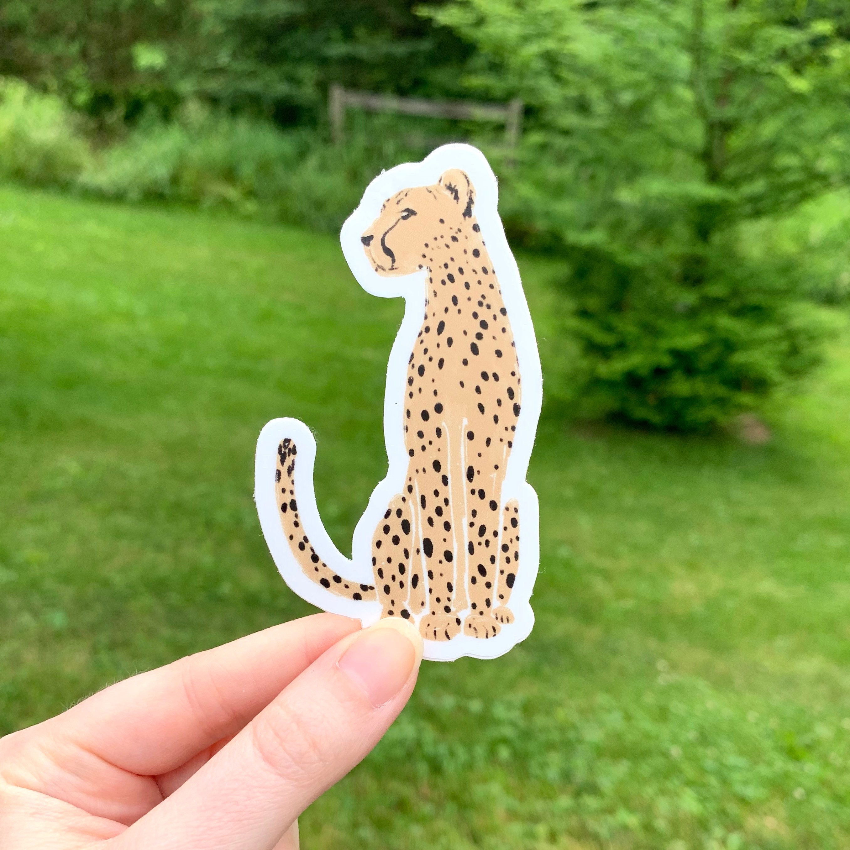 Cheetah Sticker 3.5x2in. - Etsy